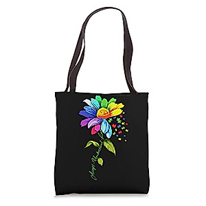 Daisy Floral Autism Awareness Accept Understand Love Mom Tote Bag