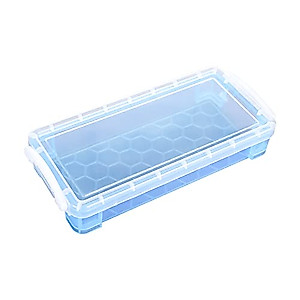 XMSound 6 Pack Large Capacity Pencil Box with White Buckles, Office Supplies Storage Organizer Box, Brush Painting Pencils Storage Box Watercolor Pen Container Drawing Tools