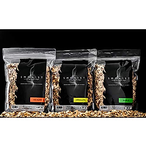 The Smokist BBQ Smoking Pouch for The Grill, Stainless Steel, Bundled with Hickory, Mesquite, and Apple Wood Smoking Chips