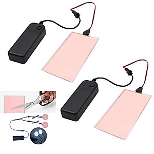 YnGia Glowing LED Eyes Cuttable 2PCS 12 * 5cm EL Panel Electroluminescent Light Sheet Decorations Light Lamp Sheet Neon Sheet with Battery Inverter (White)