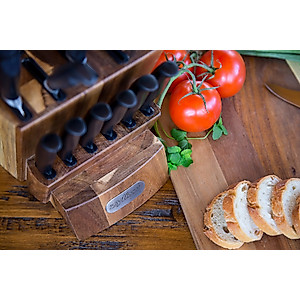 ZYLISS Control Wooden Knife Block - Kitchen Cutlery Storage - Knife Block Without Knives - 16 Slots With Steak Holders