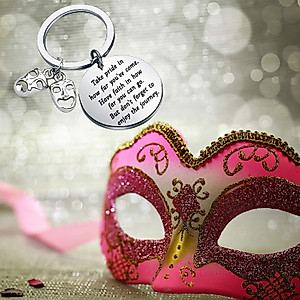 FUSTMW Drama Keychain Theater Gift Comedy Tragedy Masks Keychain Drama Graduation Gifts for Drama Students Actor Actress Gift