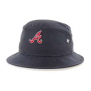 '47 MLB Team Color Core Bucket Hat, Adult One Size Fits All (Atlanta Braves)