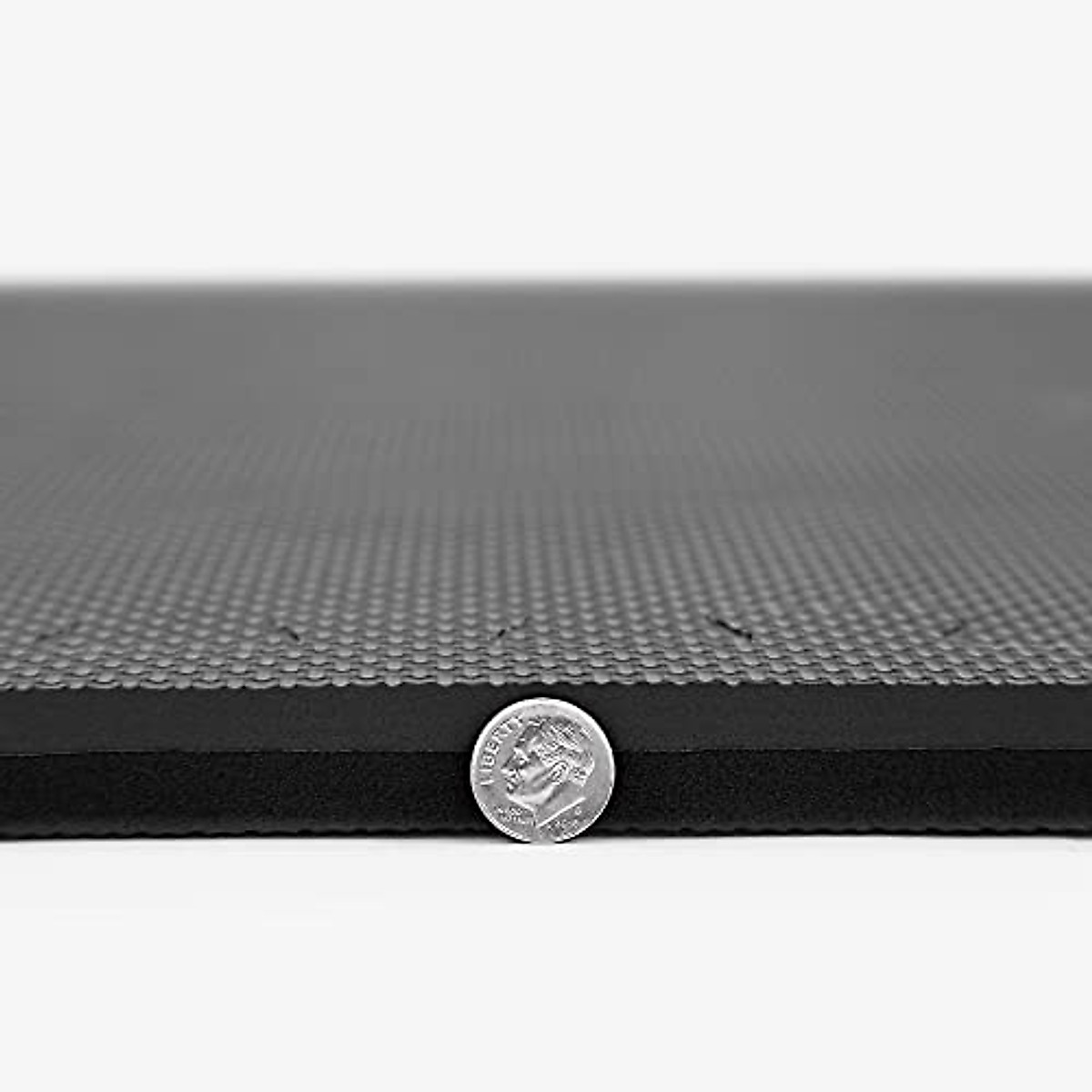 IncStores 7/8" Thick Reversible Eva Foam Exercise Mat - 3'x3' Interlocking at Home Workout Equipment Tiles for Yoga, MMA, Wrestling, BJJ & Jiu Jitsu | Black/Gray, 6 Tiles (24 Sq/Ft)