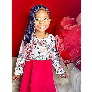 Unique Baby Girls Valentines Day Fashion Hearts Tutu Dress (8Y, Red)