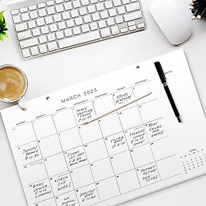 Simplified 2023 Desk Calendar - Runs Until July 2024 - 17"x11" Minimalistic Office Desktop/Wall Calendar for Easy Organizing