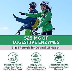 Elixeed Digestive Enzymes Plus Probiotics & Prebiotics, 22 Digestive Enzymes with Amylase, Protease, Lactase & More, Maximum Strength, for Healthy Digestion, Vegan, Non-GMO, 30 Caps