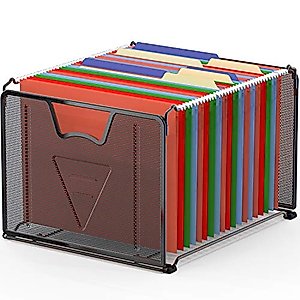 SimpleHouseware Mesh Hanging File Organizer, Black