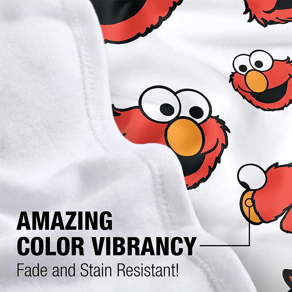 LOGOVISION Sesame Street Lightweight Baby Blanket, 30"X40", Elmo Face Pattern Unisex for Infants Girls & Boys