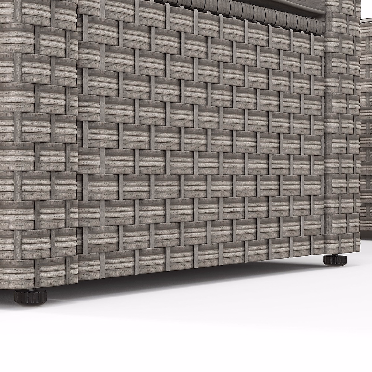 Outsunny 5 Piece Patio Furniture Set, All Weather PE Rattan Conversation Chair, and Ottoman Set with Coffee Table, Cushions & Pillows Included for Balcony, Porch, Deck, Pool, Lawn, Gray