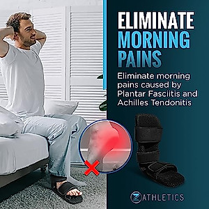 Z ATHLETICS Plantar Fasciitis Night Splint - Adjustable Foot Drop Support for Plantar Fascia Relief, Arch Pain, Achilles Tendonitis - Fits Women and Men (Black, Medium)