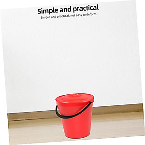HOOTNEE Plastic Bucket Lid Water Pot Lid Trash Can Covers Trash Can Accessory Waste Container Lid Bucket Locking Lid Waste Container Cover Pail Cover Trashcan Waste Bin Lid Replacement Red