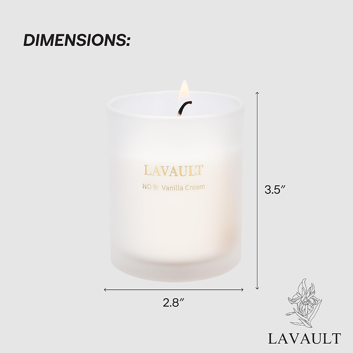 Lavault Strong Scented Candles with Wood lid- Naturally Scented Candles for Bathroom and Home Decor- Relaxing Long Lasting Candles Scented Made with Soy Wax and Essential Oils - Vanilla Cream