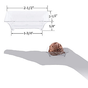 Kingrol 150 Count Plastic Dessert Plates, Mini Mini Mini Disposable Square Plates for Desserts, Appetizers, Sauces, Tastings