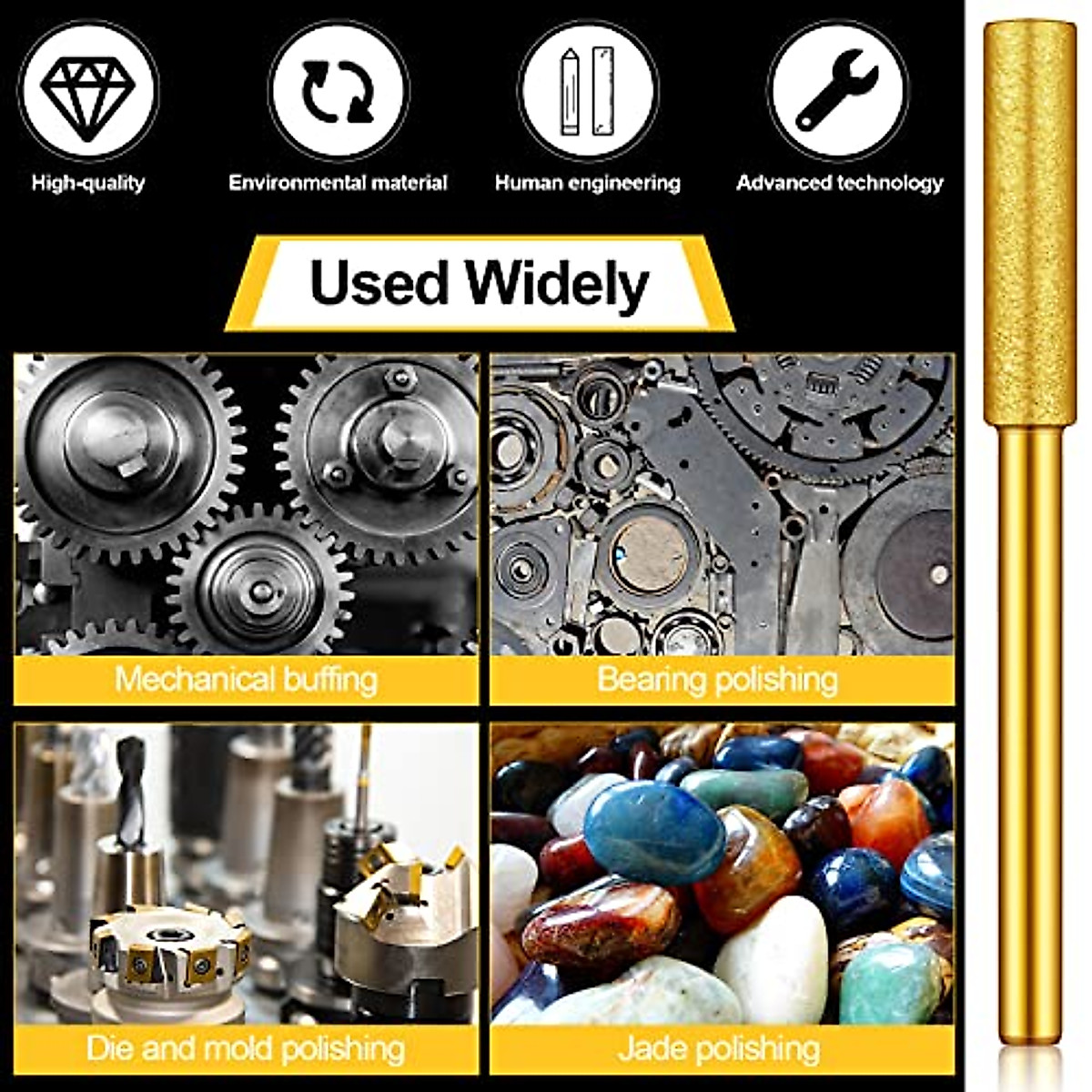 30 Pcs Diamond Chainsaw Sharpener Stones Bits High Hardness Chainsaw Sharpening Titanium Plated Wheels Grinding Tool for Electric Gold Chain Saw Jewelry Stone (5/32 inch, 3/16 inch, 7/32 inch)