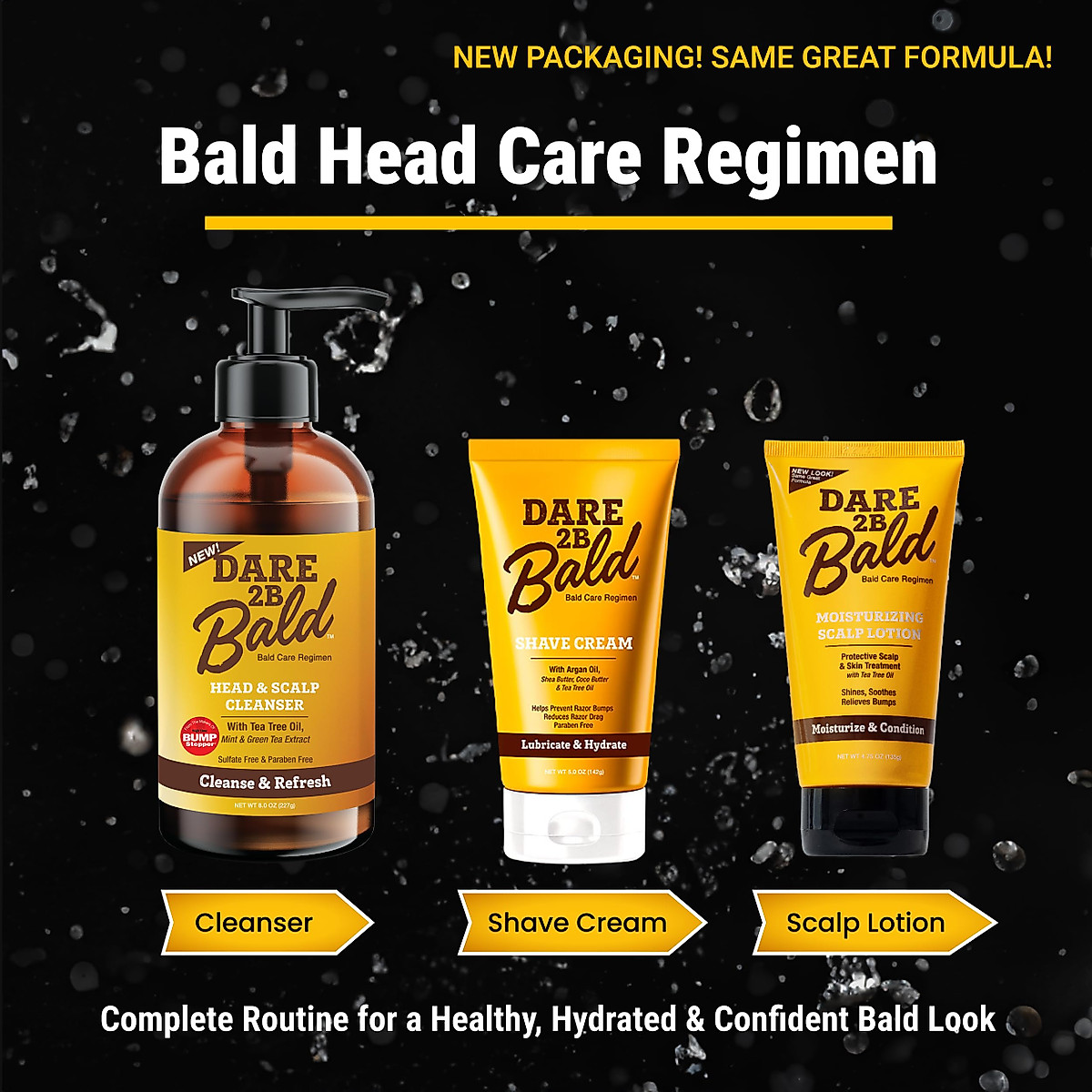 Dare 2B Bald Moisturizing Scalp Lotion | Bald Head Care Regime | Condition, Protect, and Treat the Scalp Against Flaking | Bald Head Moisturizer for Men- 4.75 OZ