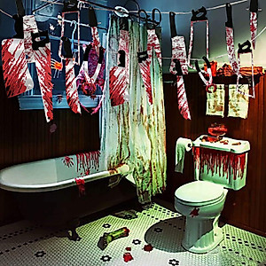 32PCS Halloween Bloody Garland Banner Props Halloween Decorations Halloween Zombie Vampire Party Decorations Supplies for Haunted House Bar Office Home Indoor Outdoor Yard Décor Weapons Hanging Banner