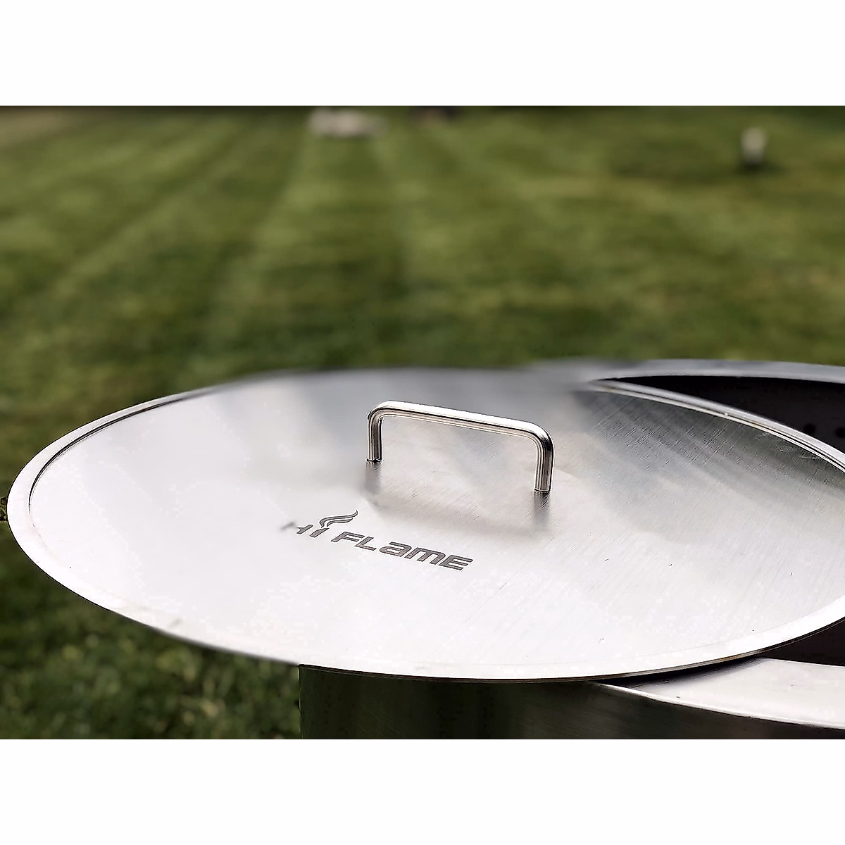 Hi Flame 20.5inch Bonfire Fire Pit Smokeless Stainless Steel Outdoor Firepit Backyard Natural Wood Burning Firebowl No Gas or Propane Required (Large)