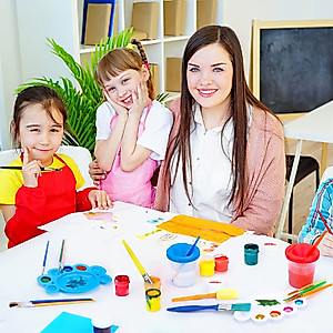 BigOtters Painting Brushes, 45PCS Kids All Purpose Paint Supplies Include Paint Cups with Lids Palette Tray Multi Sizes Paint Brush Set for Kids Gifts School Prizes Art Party