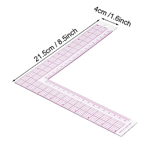 TOPINCN Plastic Sewing Ruler L Curve Ruler Sewing Measure Tailor Ruler Clear Sewing Ruler for Tailor Craft Tool Drawing Measuring Supplies (5808)