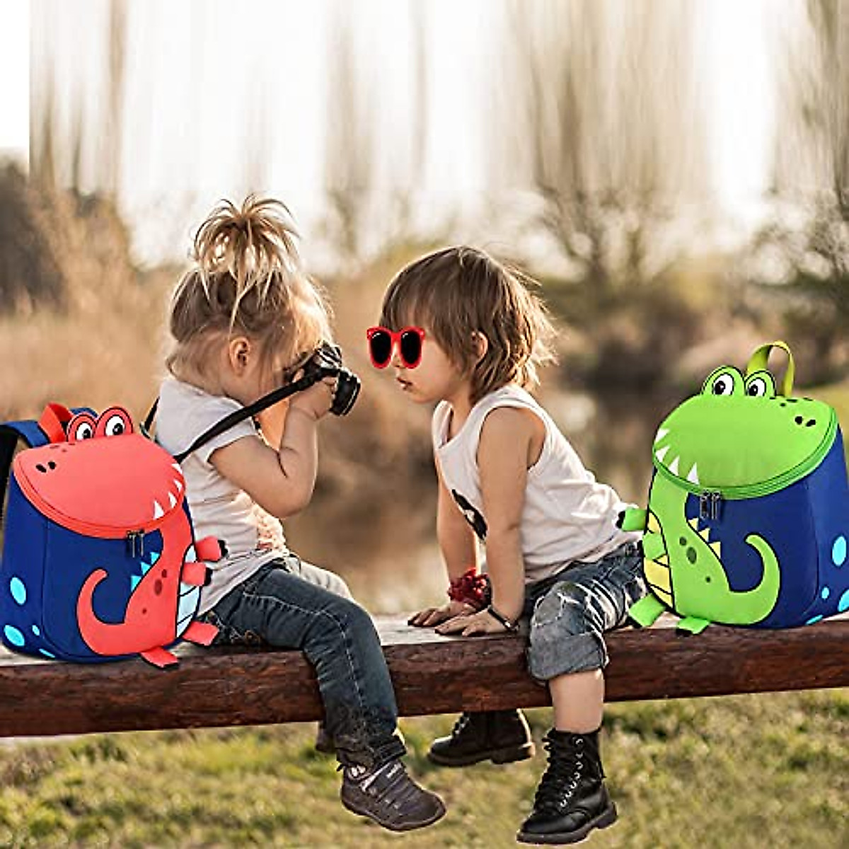 Bluboon Toddlers Backpack for Girls Cute Preschool Backpack 3D Schoolbag Toddler Bookbag for Kids (Dinosaur Green)