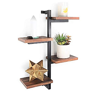 Wall Mounted Hanging Shelves, Wall Floating Display Shelf, Unique for Bathroom, Bedroom, Living Room Wall Decor, Rustic Brown