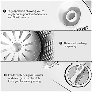 Giantex Washing Machine, Portable Clothes Washing Machines, 13lbs Washer and Spinner Combo, Semi-Automatic Laundry Machine, Compact Twin Tub Mini Washer Machine for Apartment Camping Dorms RV