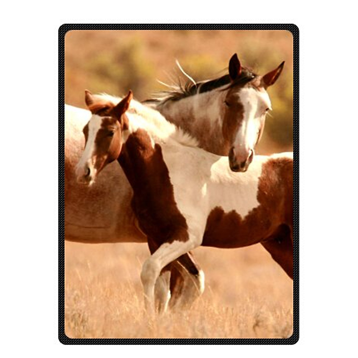 Galloping horse Fleece Plush Blanket 58" x 80" (Large)