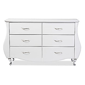 Baxton Studio BBT2039-White-Dresser Dressers, Medium, White