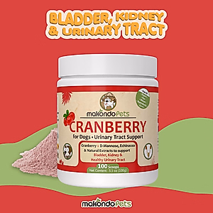 Dog Cranberry Supplement - Natural Dog UTI Treatment & Kidney Support for Dogs. Dog Supplement Powder Same as Cranberry Pills for Dogs. Puppy Supplies for Dog Pee Health - Dog Incontinence Product