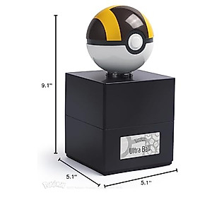 Pokémon Poké Ball Authentic Replicas - Realistic, Electronic, Die-Cast Poké Ball with Display Case Light Features - by The Wand Company (Ultra Ball)