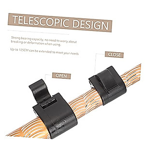 BESPORTBLE 2pcs Retractable Clothesline Outdoor Stainless Steel Toilet Paper Holder Adjustable Hitch Closet Clothes Pole Clothes Reaching Rods Reach Pole Hook Clothes Fork Rod Extender