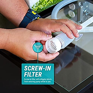 TERAPUMP TRFTCLN Aquarium Gravel Cleaner (BPA Free) Fish Tank Sand Cleaner Aquarium Gravel Cleaner with Long Nozzle & Water Flow Controller, (10-20 Gallon Tank)