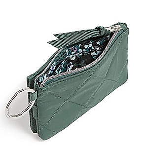 Vera Bradley Women's Performance Twill Deluxe Zip ID Case Wallet With RFID Protection, Olive Leaf, One Size