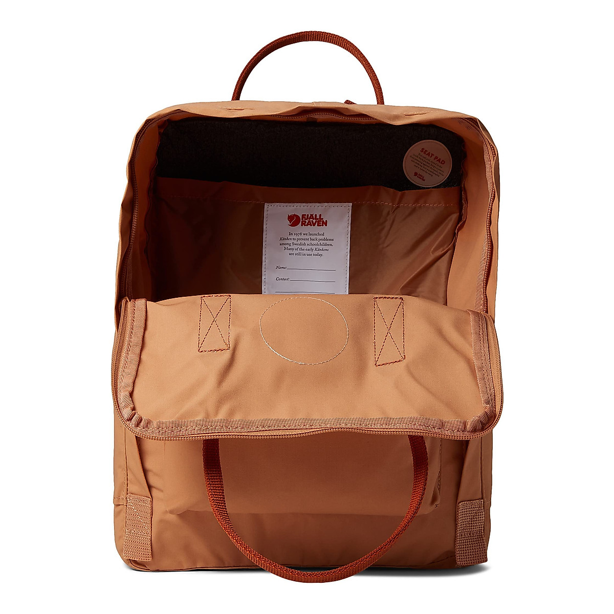 Fjällräven Kånken Backpack for Men, and Women - Lightweight Rugged Vinylon Fabric, Dual Top Handles with Snap Closure, and Classy Look Peach Sand/Terracotta Brown One Size One Size