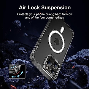 NuSpec for iPhone 14 Pro Max Case 6.7-Inch, [5 in 1 Bundle] 1X [Clear Shockproof Slim Case] 2X [Glass Screen Protector] 2X [Camera Lens Protector] [Anti Yellowing] [Military-Grade Drop Protection]