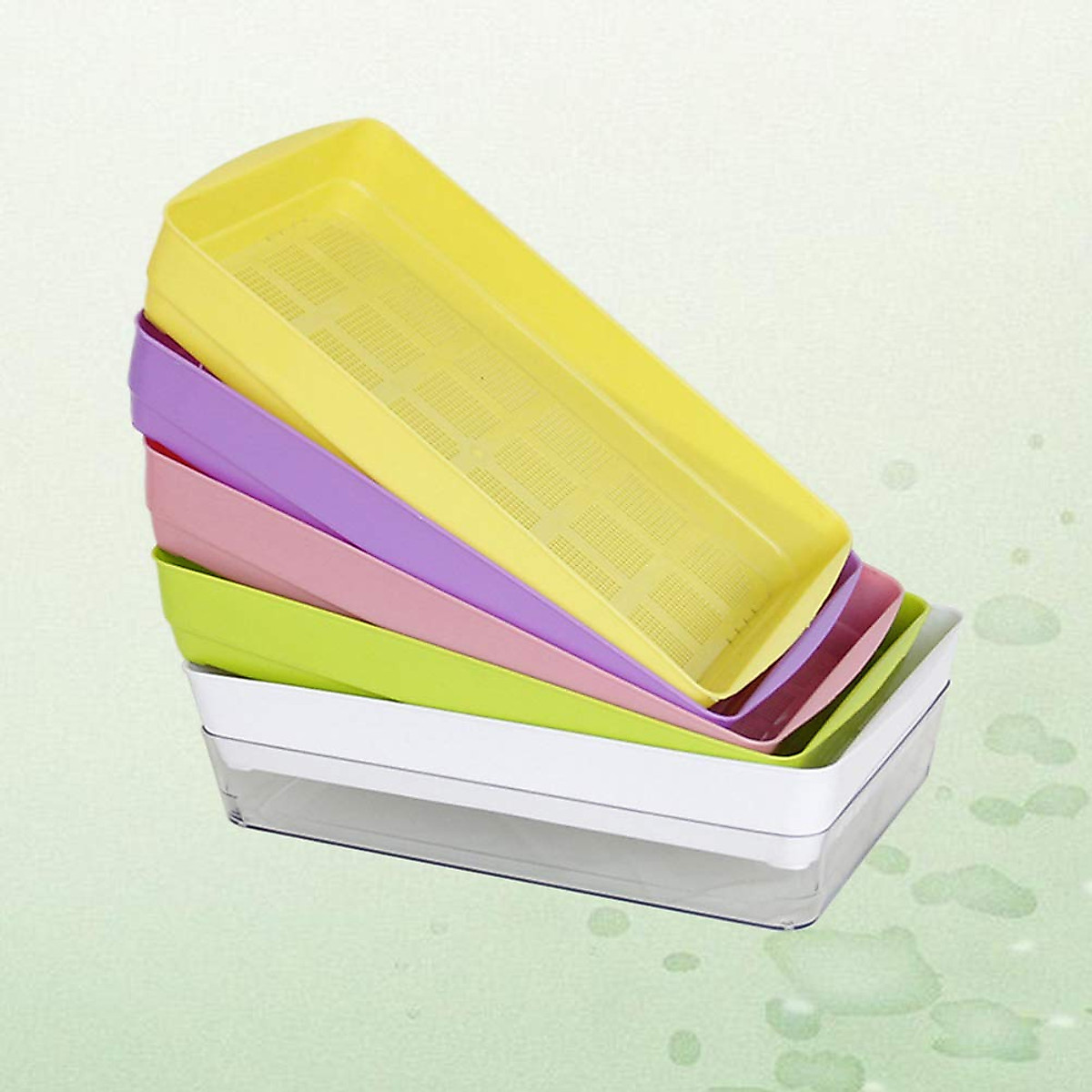 Cabilock Plant Propagation Tray Germination Dome sprouter Container Bean Sprouting Tray Germination Station Plant Starter Tray Sprouter Tray with Lid Growing Trays Pot Flat Ground