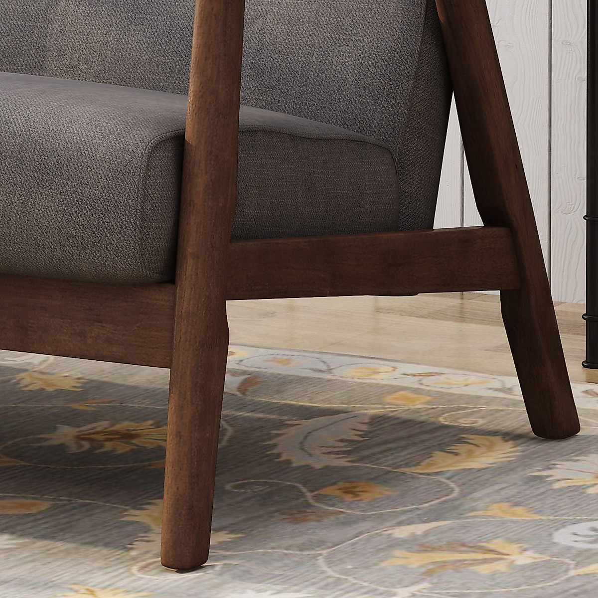 Christopher Knight Home Buda Mid-Century Modern Settee, Dark Gray, Brown