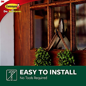 Command Outdoor Large Hooks, Bronze, Holds up to 5 lbs, 3-Hooks, 4-Strips, Decorate Damage-Free