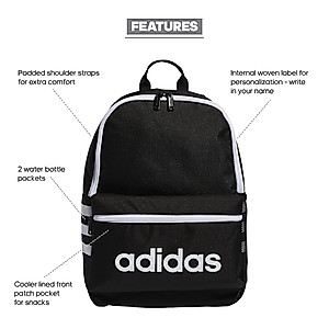 adidas Classic 3S Backpack, Black/White, One Size