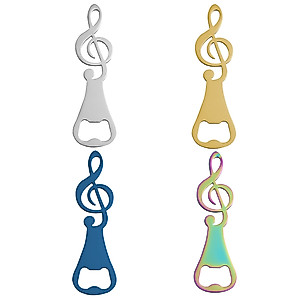 4 Piece Music Beer Opener Guitar Bottle Openers, Note Bottle Openers Bartender Bottle Cap Opener Cool Gifts for Music Lovers Drinkers