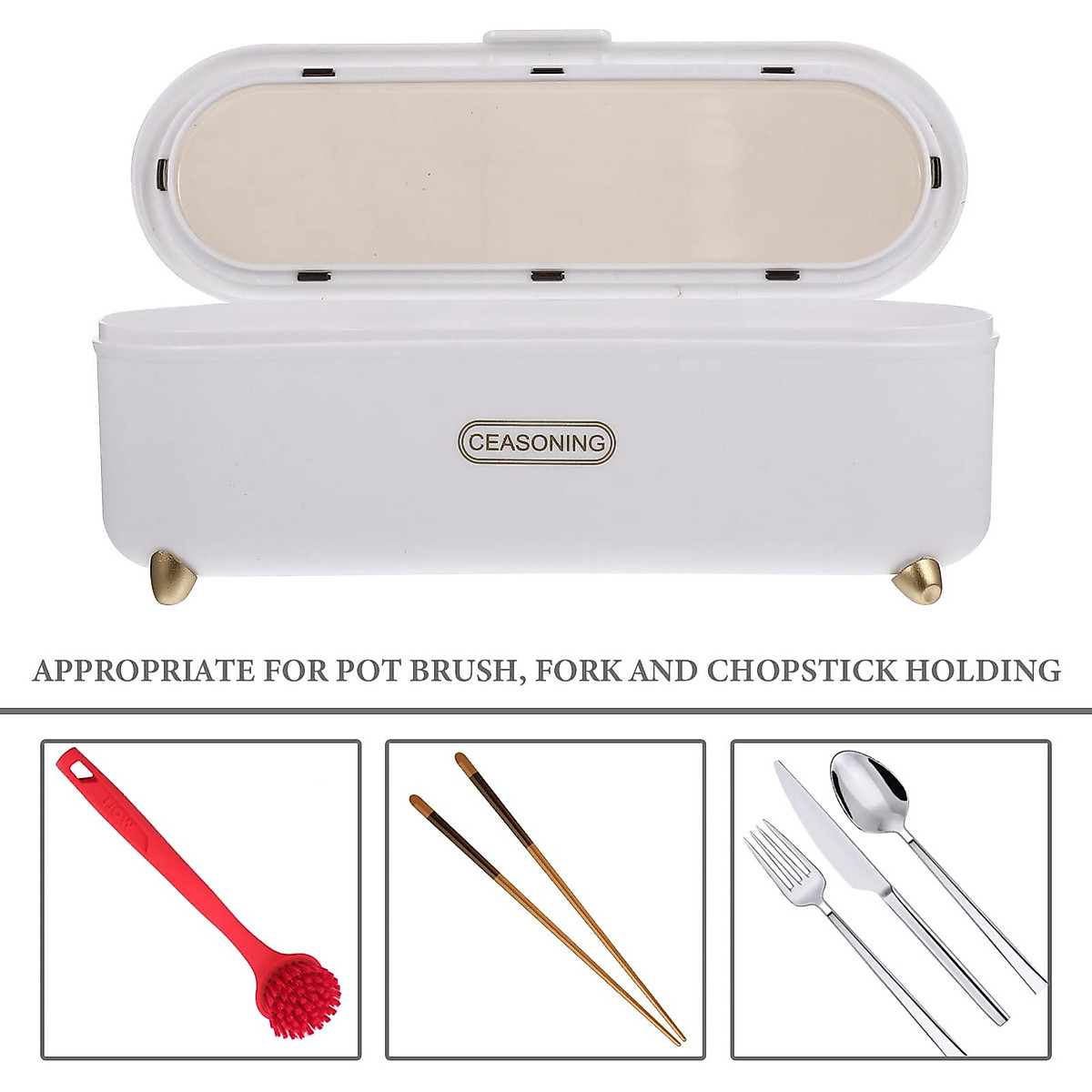 Luxshiny Storage Drawers Utensil Case Portable Flatware Case Flatware Storage Case Seasoning Box For Straw Spoon Fork Chopsticks Utensil Holder Utensil Sets