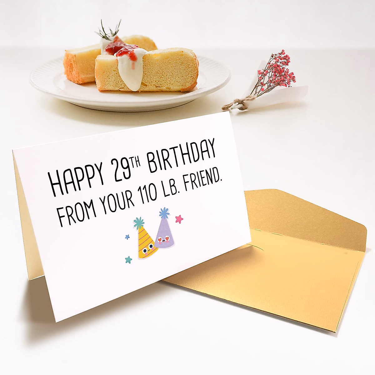 Chenive Funny Birthday Card for Him Her, Humorous Birthday Card for Best Friend, Happy 29th Birthday From Your 110 lb. Friend