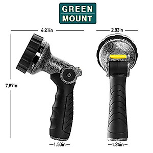 GREEN MOUNT Garden Hose Nozzle, Water Hose Spray Nozzle with Thumb Control On Off Valve for Easy Water Flow Control,Black-grey