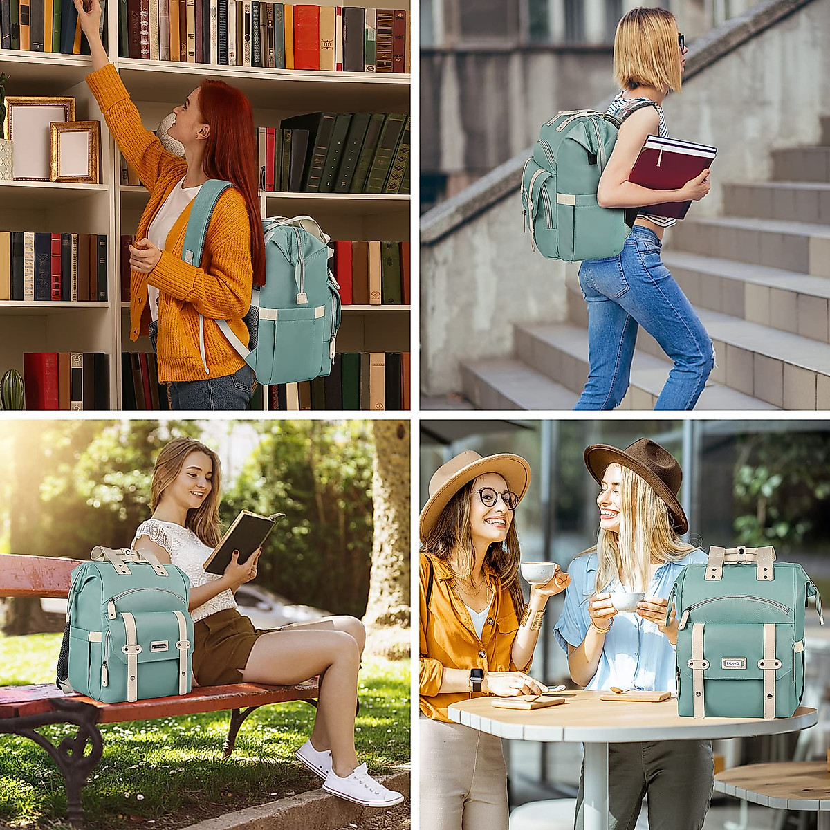 Laptop Backpack for Women,Doctor Teacher College School Student Work Shoulder Purse Bag,Travel Airline Approved Backpack for 15.6 Inch,Large Wide Open RFID Anti Theft USB Charging Port Bookbag