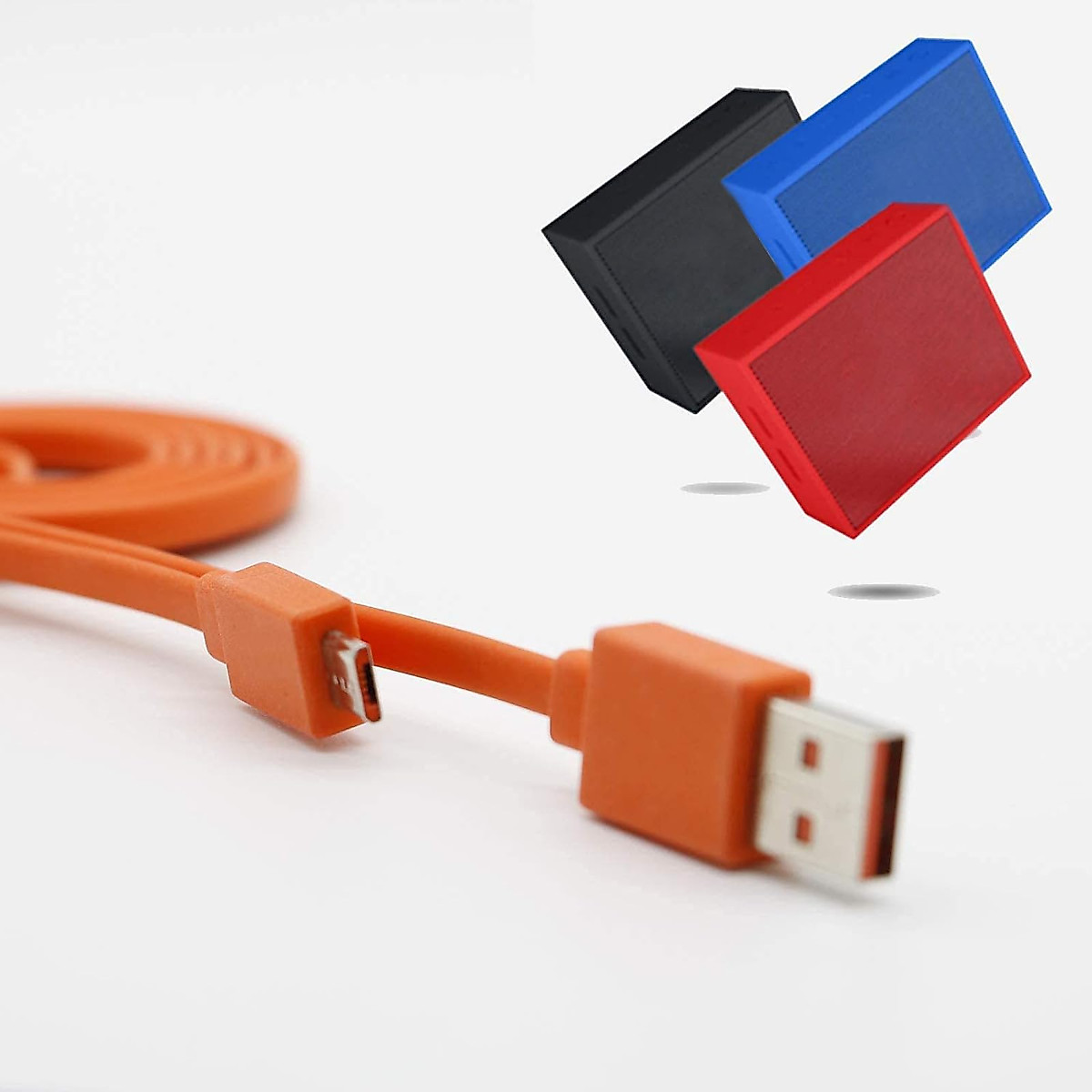 Aquelo USB Fast Power Charger Charging Cable Cord for JBL Wireless Bluetooth Speaker Earphone Headphone Headset Micro-USB, 3.3FT & Orange