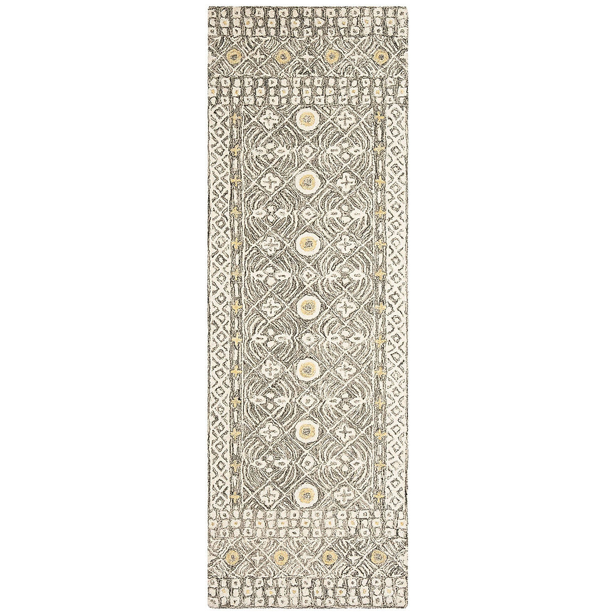 SAFAVIEH Micro-Loop Collection Accent Rug - 2'6" x 4', Charcoal & Ivory, Handmade Wool, Ideal for High Traffic Areas in Entryway, Living Room, Bedroom (MLP801H)