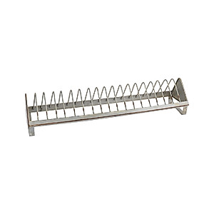 Creative Co-Op Rustic Farmhouse Metal Dish Rack with 18 Slots, Zinc Finish