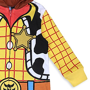 Disney Toy Story Boy's Woody Hooded Coverall Creeper, 100% Cotton, Yellow, Size 24M