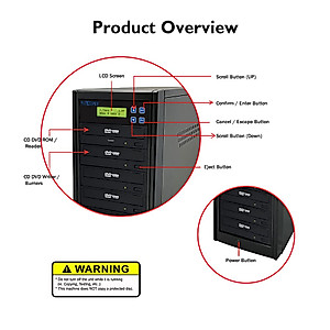 PlexCopier 24X SATA 1 to 7 CD DVD M-Disc Supported Duplicator Writer Copier Tower with Free DVD Video Copy Protection